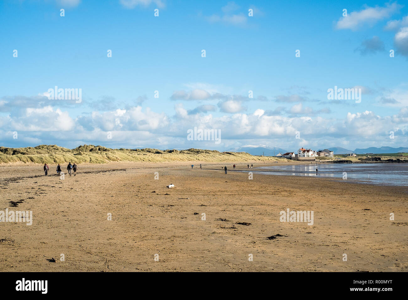Broad beach, Traeth Llydan, Rhosneigr, North Wales, UK Stock Photo - Alamy