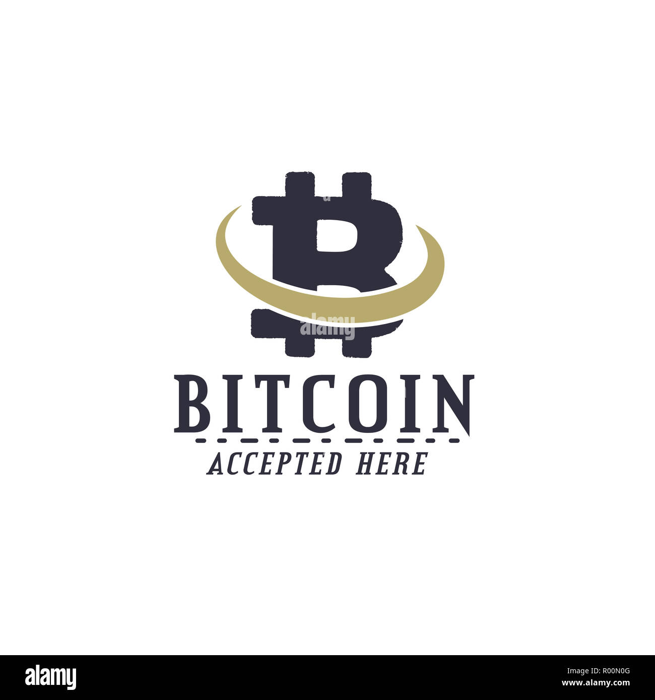 Bitcoin Accepted emblem. Crypto currencies label and concepts. Digital ...
