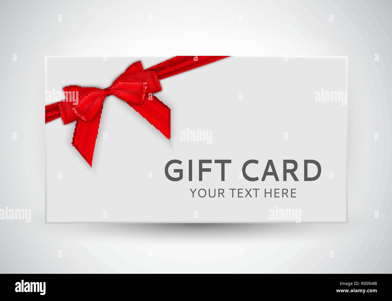 Gift Card Template with Bow and Ribbon Vector Illustration Stock Vector ...