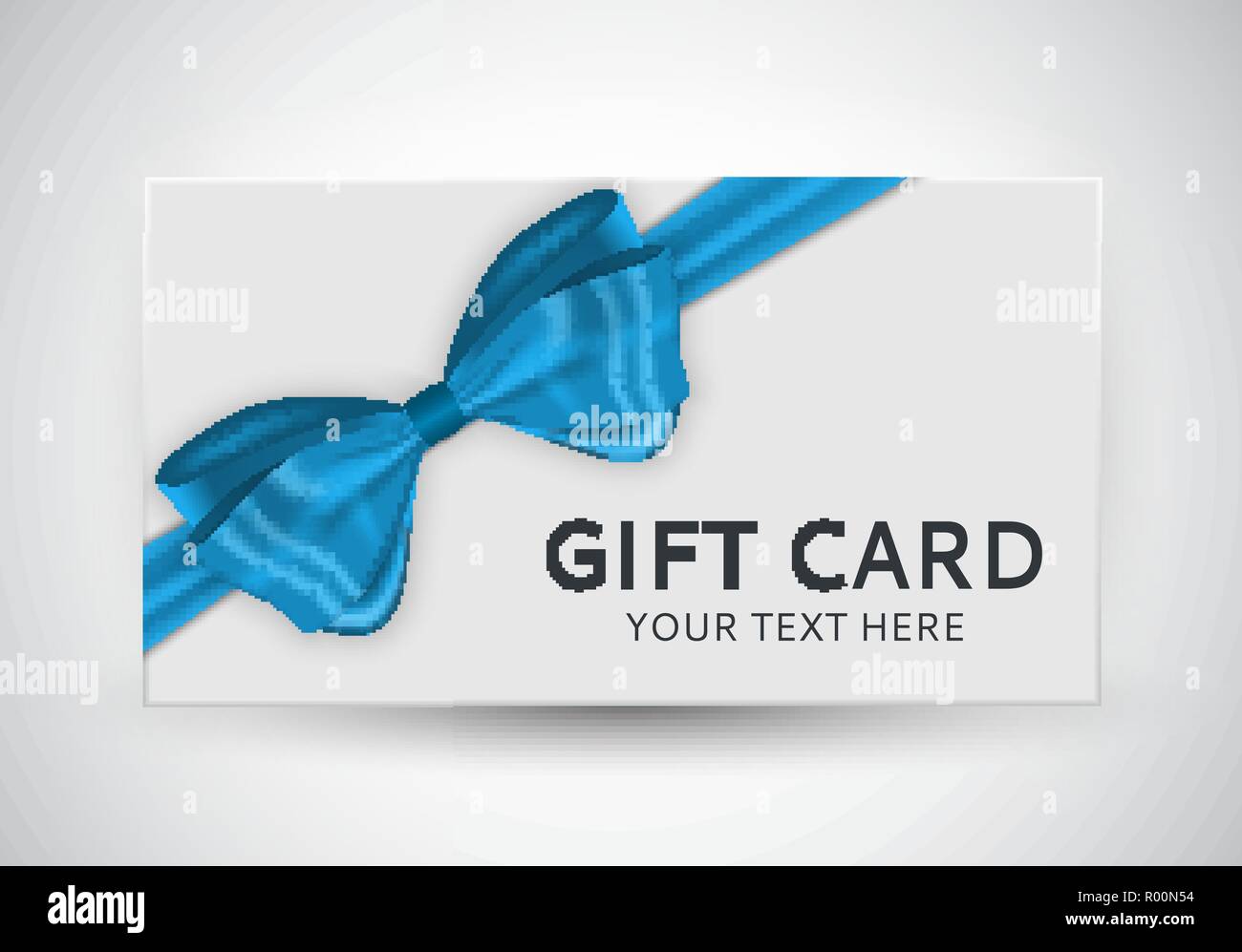 Gift Card Template with Bow and Ribbon Vector Illustration Stock Vector ...