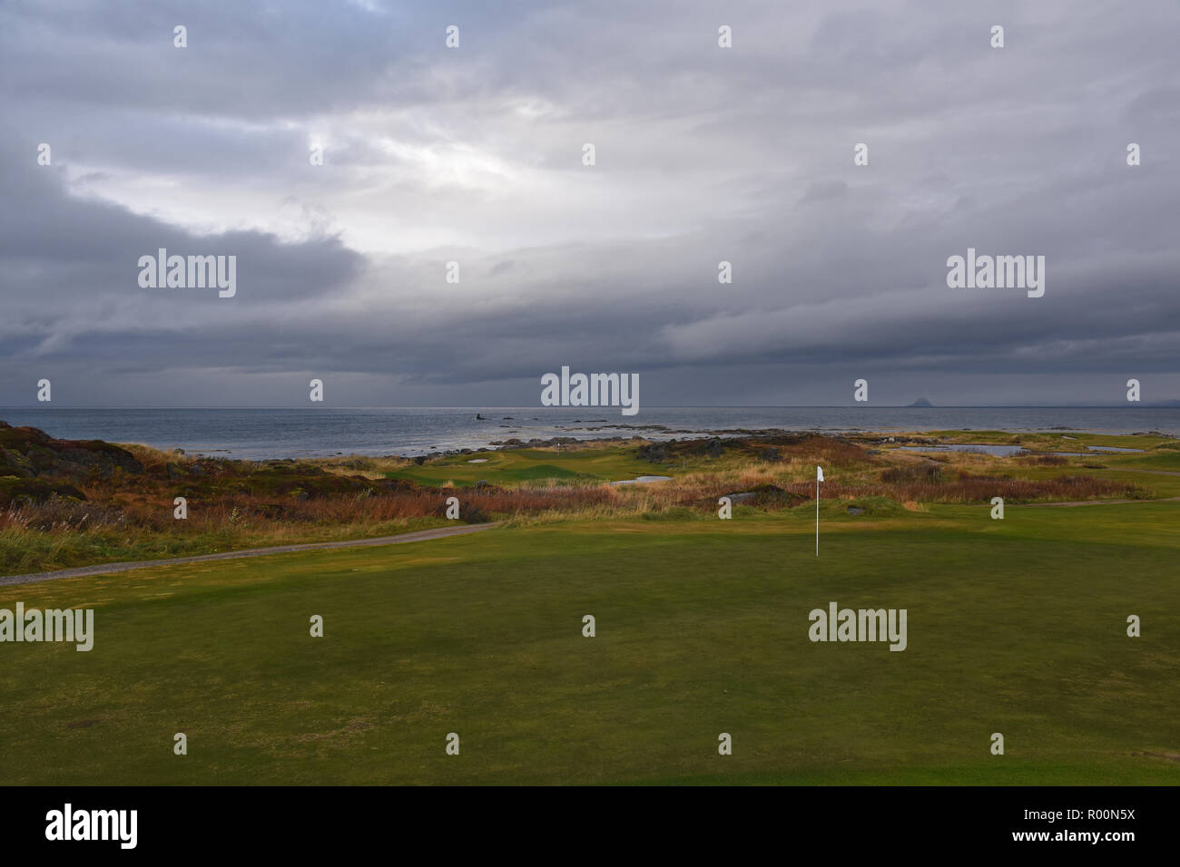Hole No. 1 and No. 4 at Lofoten Links, Norway Stock Photo - Alamy