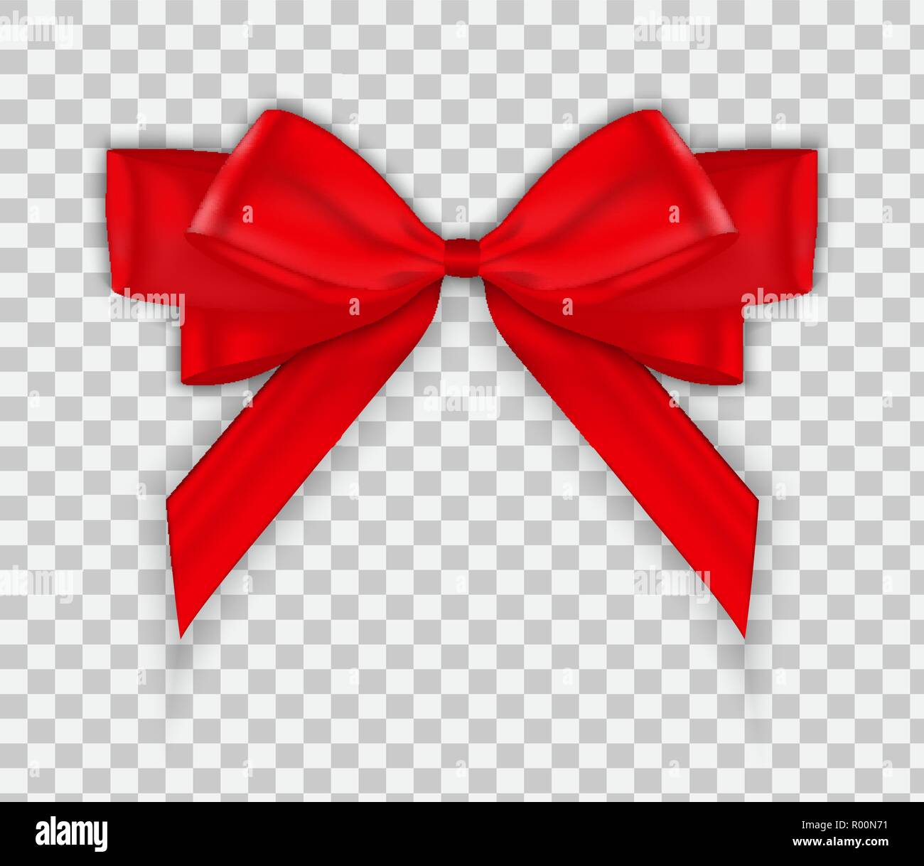 Colorful naturalistic 3D beautifully knotted bow on transparent ...