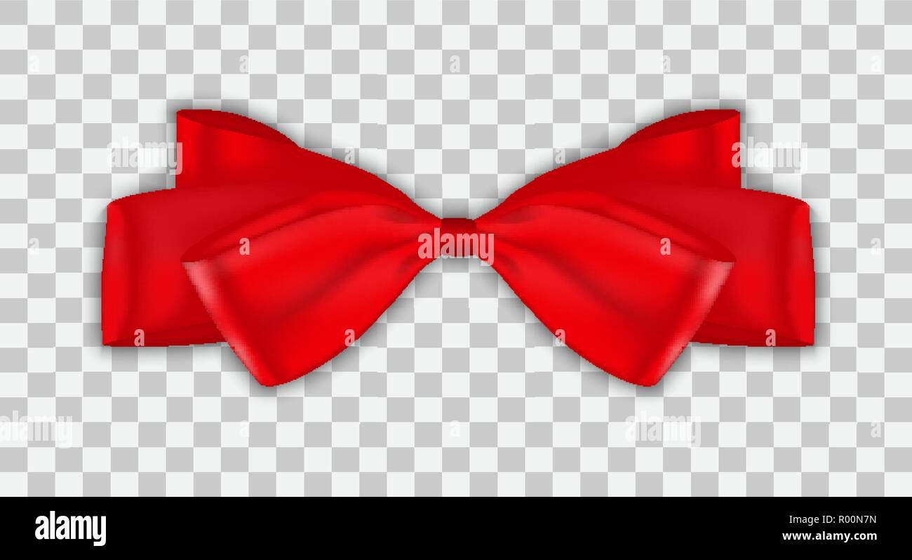 Colorful naturalistic 3D beautifully knotted bow on transparent ...