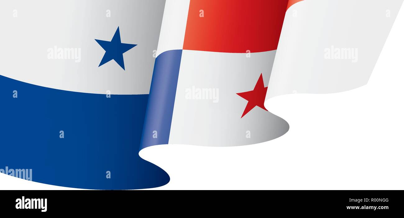 Panama flag, vector illustration on a white background Stock Vector ...