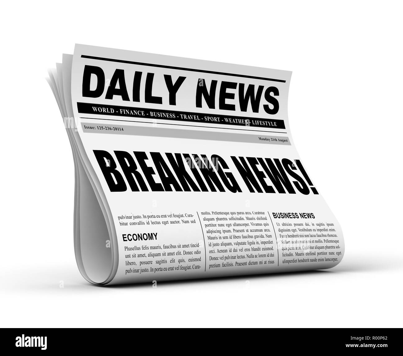 Newspapers on white background 3d hi-res stock photography and images ...