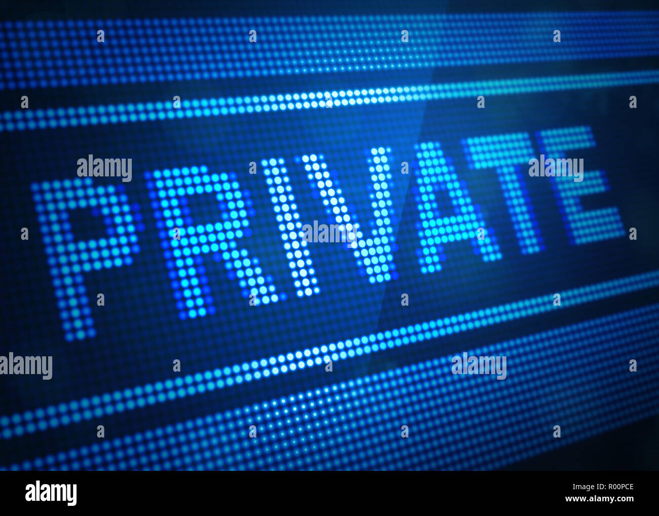 private digital screen 3d illustration with blue colour Stock Photo - Alamy