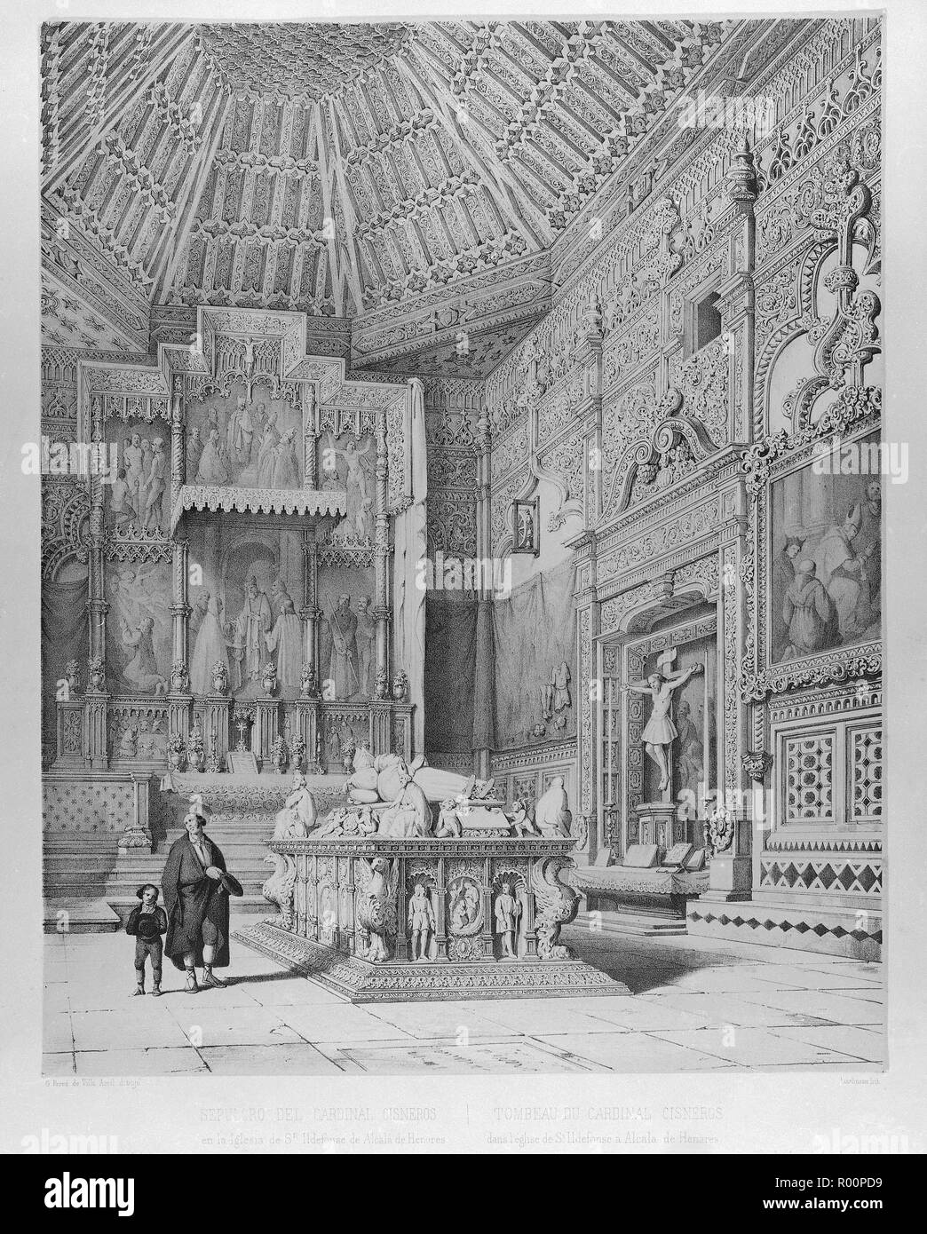 SEPULCRO DEL CARDENAL CISNEROS - GRABADO SIGLO XIX. Author: PEREZ ...