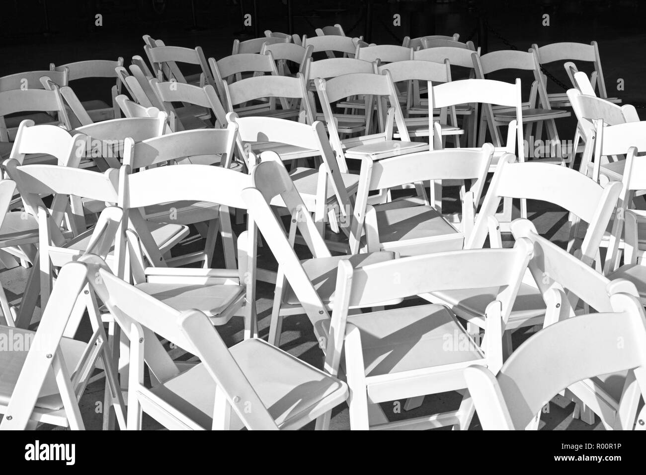 Folding Chairs in Disarray Stock Photo - Alamy