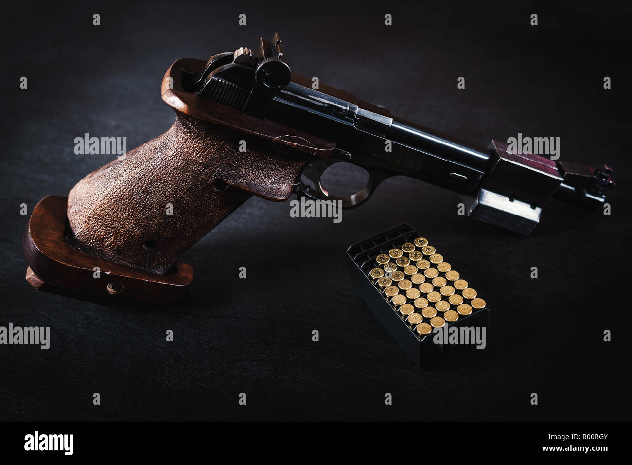 Pistol Bullet Gun Table High Resolution Stock Photography and Images ...