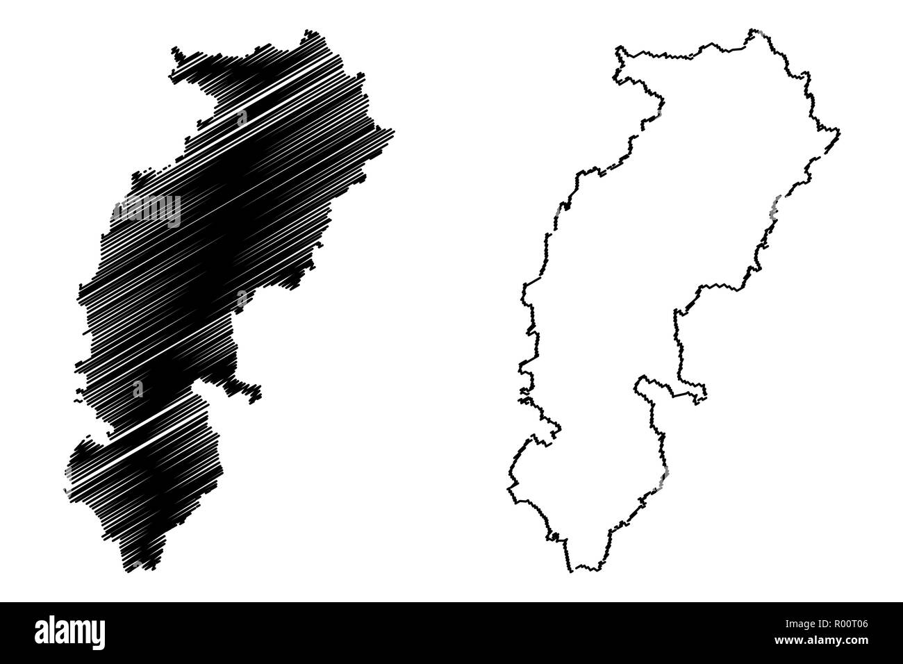 Map of chhattisgarh Black and White Stock Photos & Images - Alamy