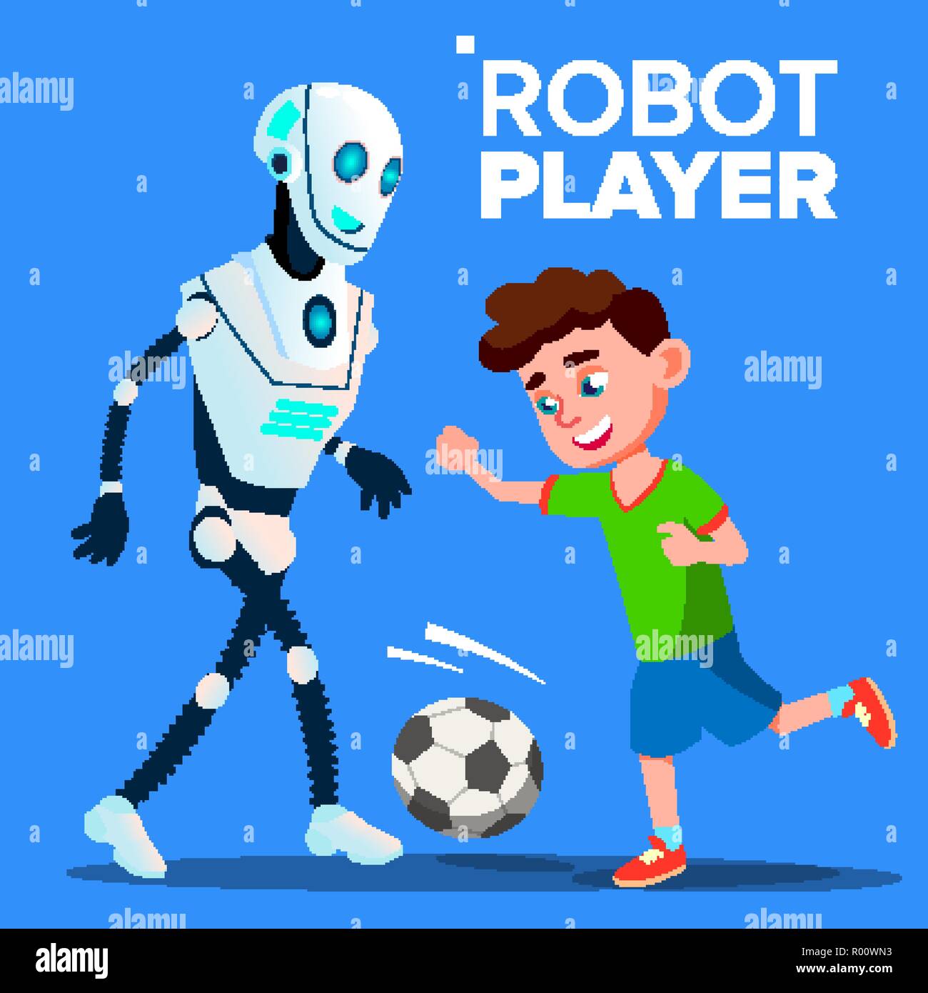 Robot playing football Stock Vector Images - Alamy