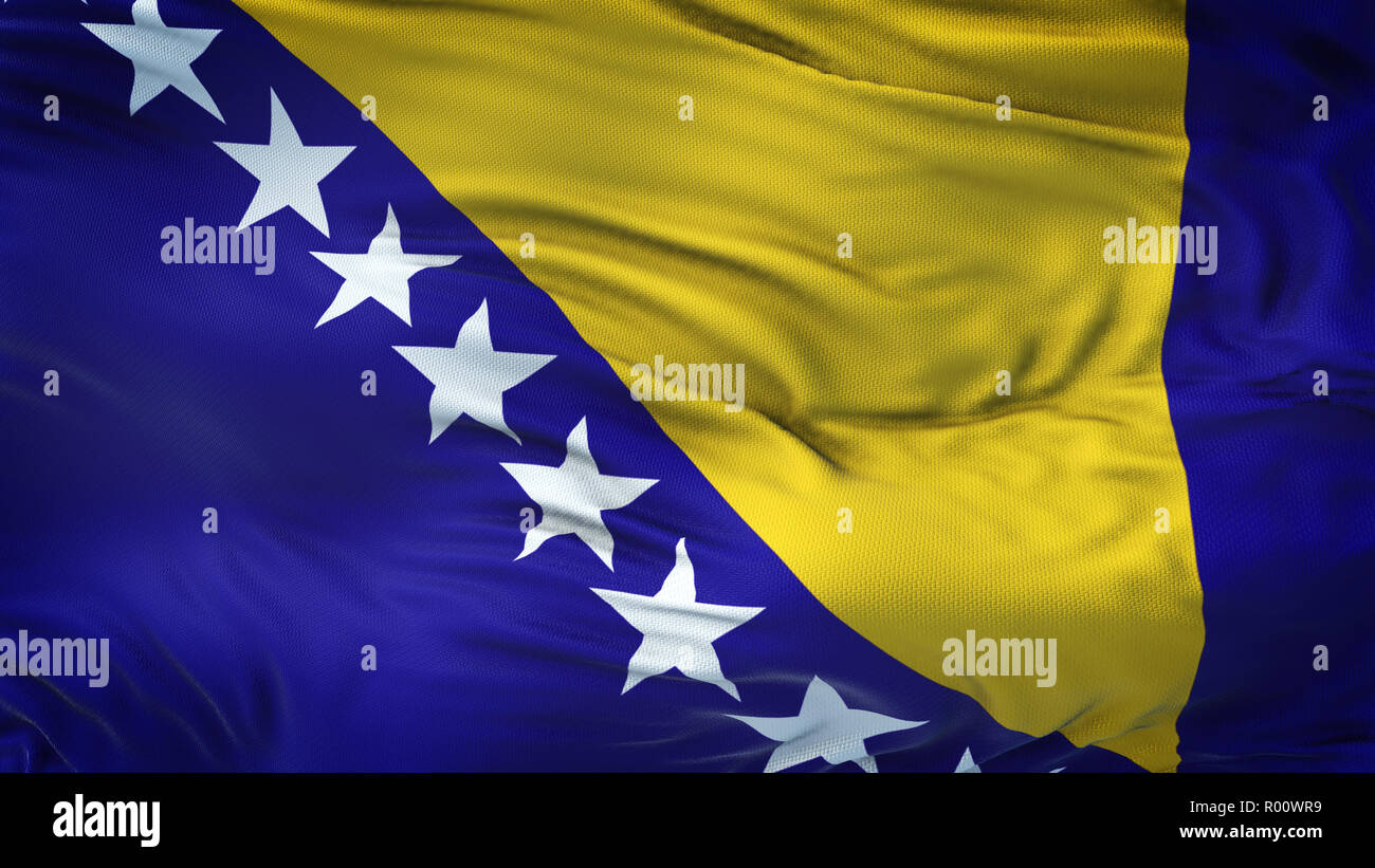 Realistic bosnia flag waving hi-res stock photography and images - Alamy