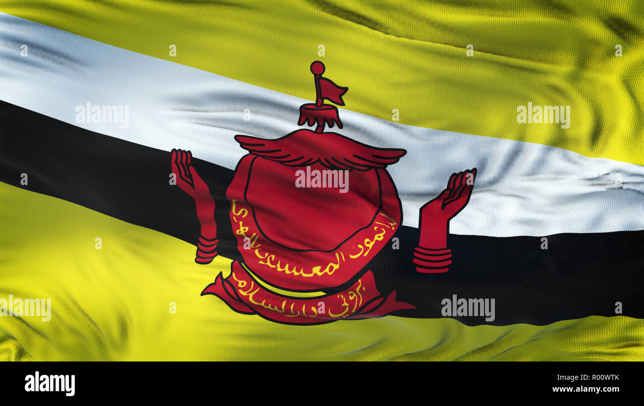 BRUNEI Realistic Waving Flag Background Stock Photo - Alamy