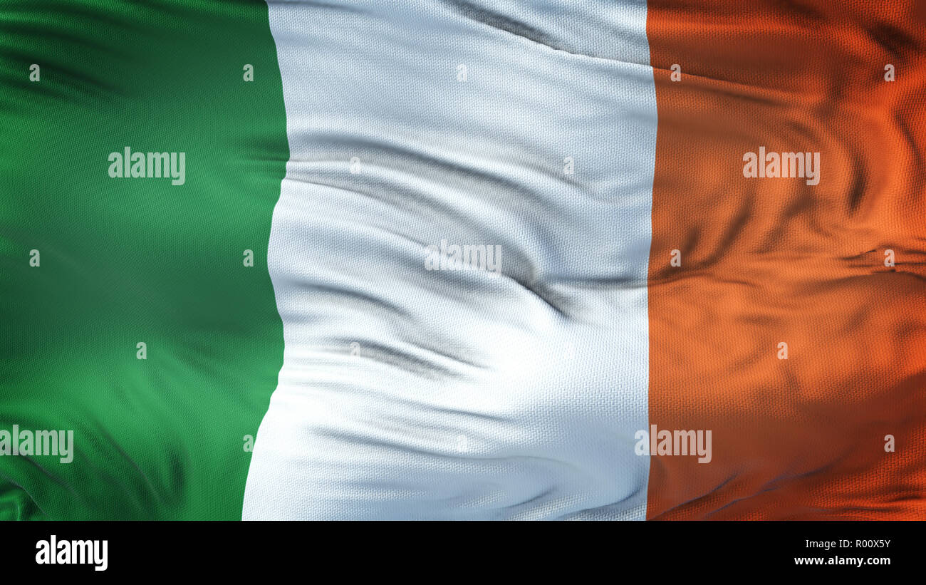Wavy flag of ireland hi-res stock photography and images - Alamy