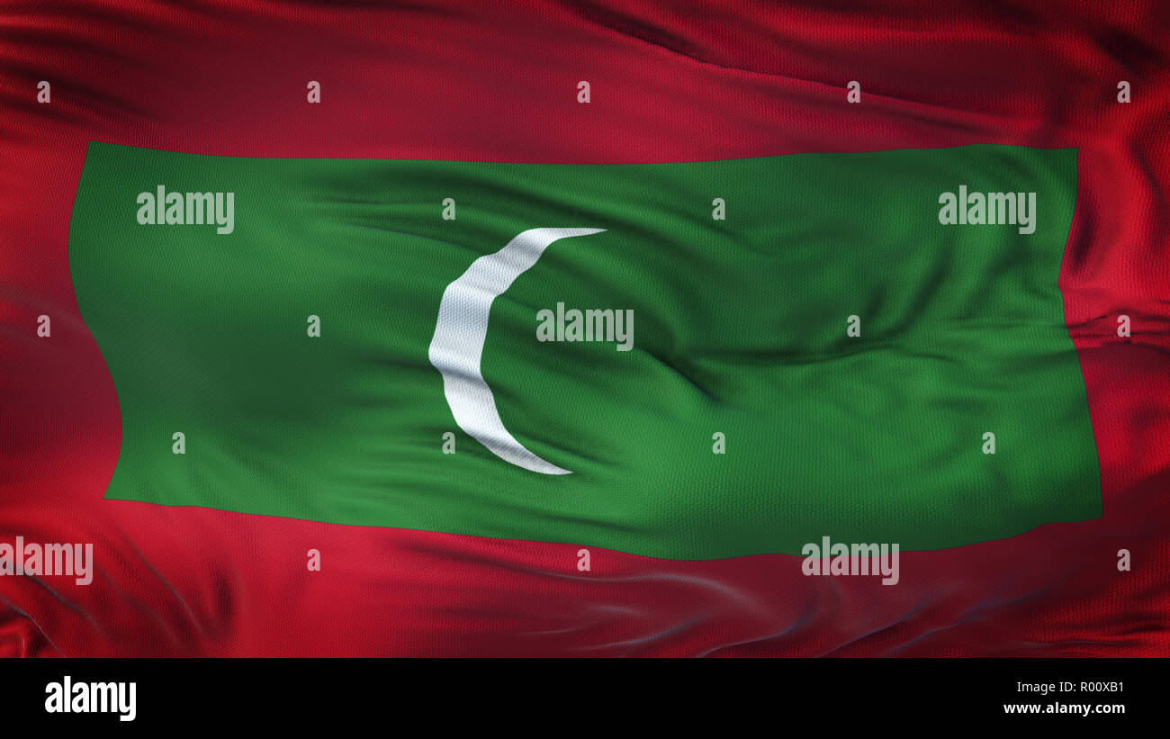 MALDIVES Realistic Waving Flag Background Stock Photo - Alamy