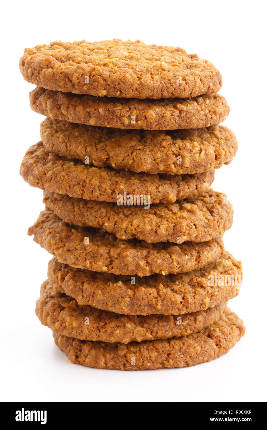 Crispy freshly baked treacle and oat biscuits Stock Photo - Alamy