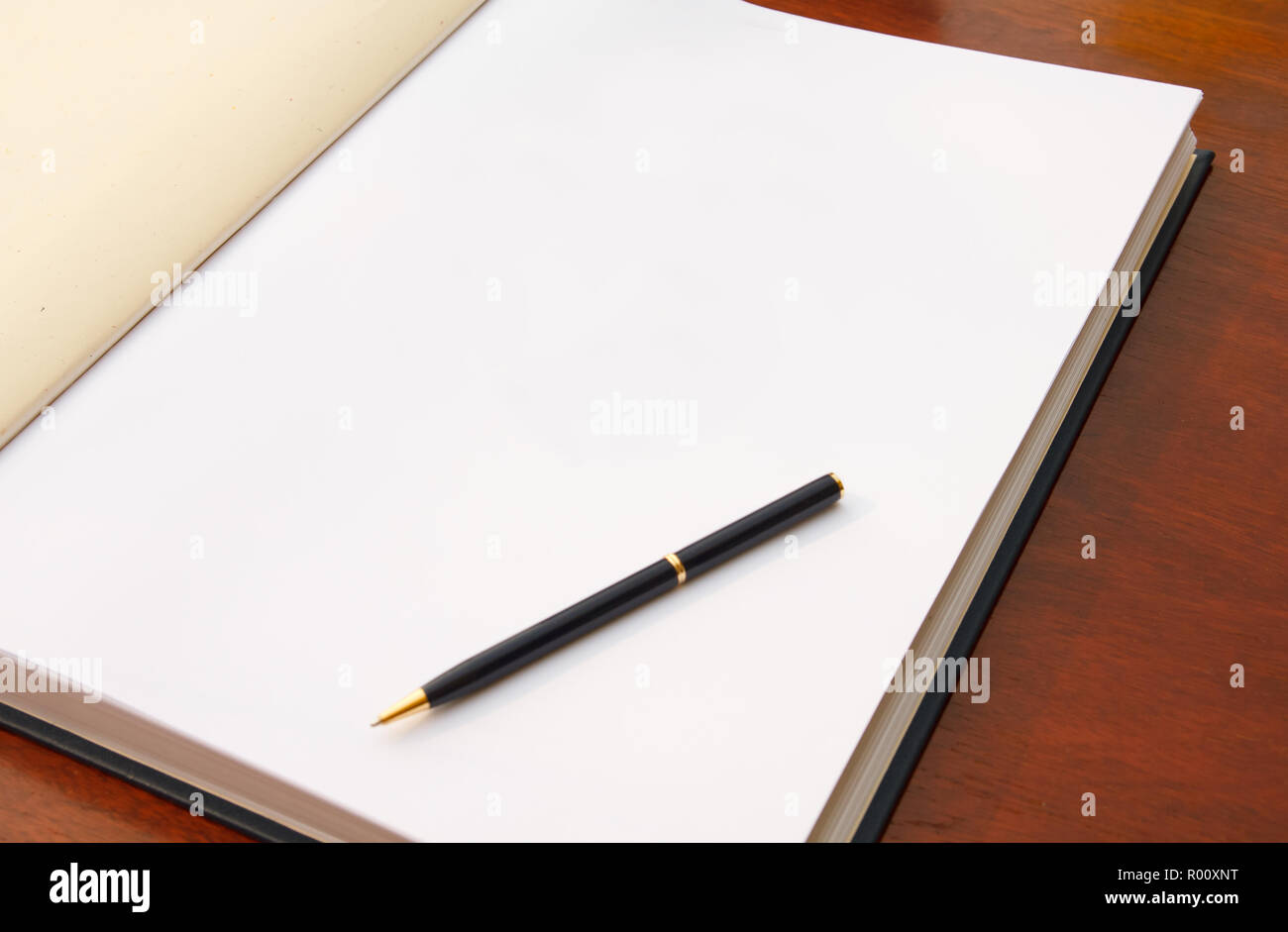 Blank Open Book On Table