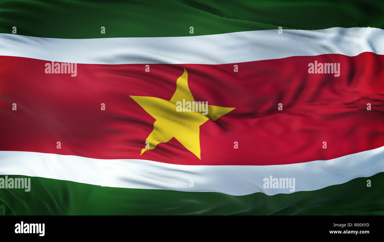 SURINAME Realistic Waving Flag Background Stock Photo - Alamy