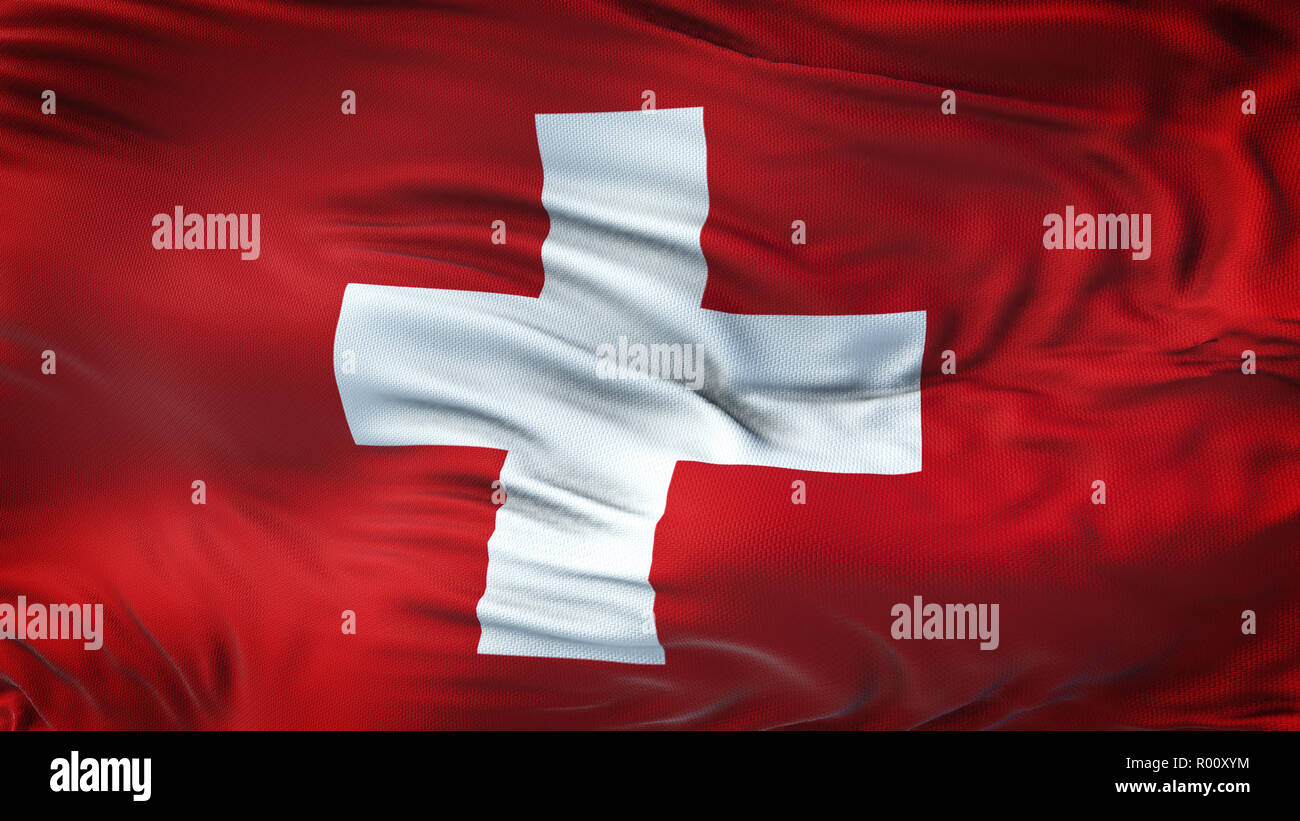 SWITZERLAND Realistic Waving Flag Background Stock Photo - Alamy