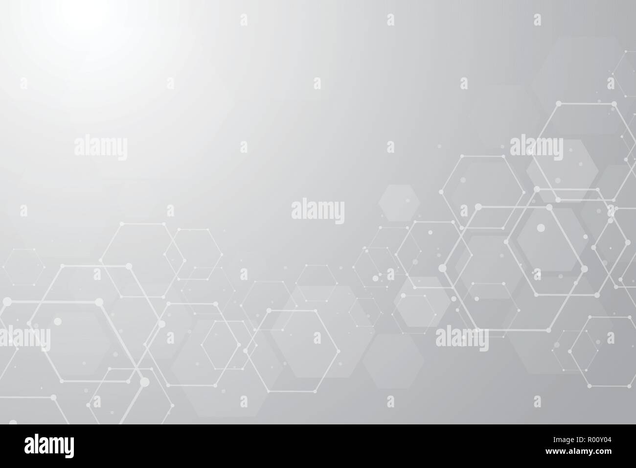 Abstract Hexagonal Molecular Structures Background With Copy Space