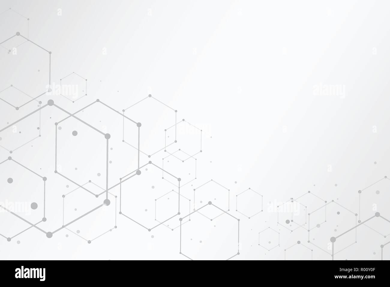 Abstract Hexagonal Molecular Structures Background With Copy Space
