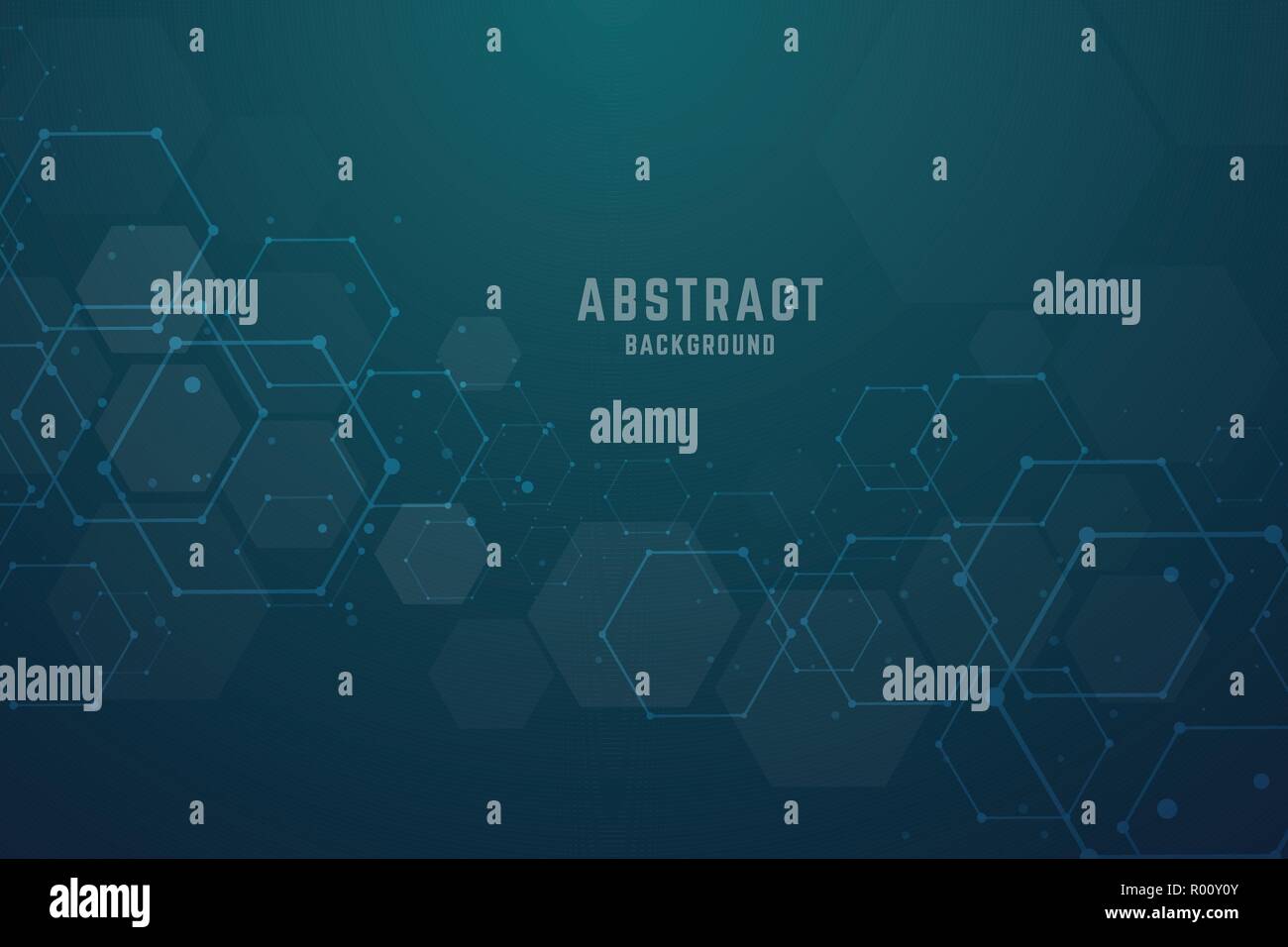 Abstract Hexagonal Molecular Structures Background With Copy Space