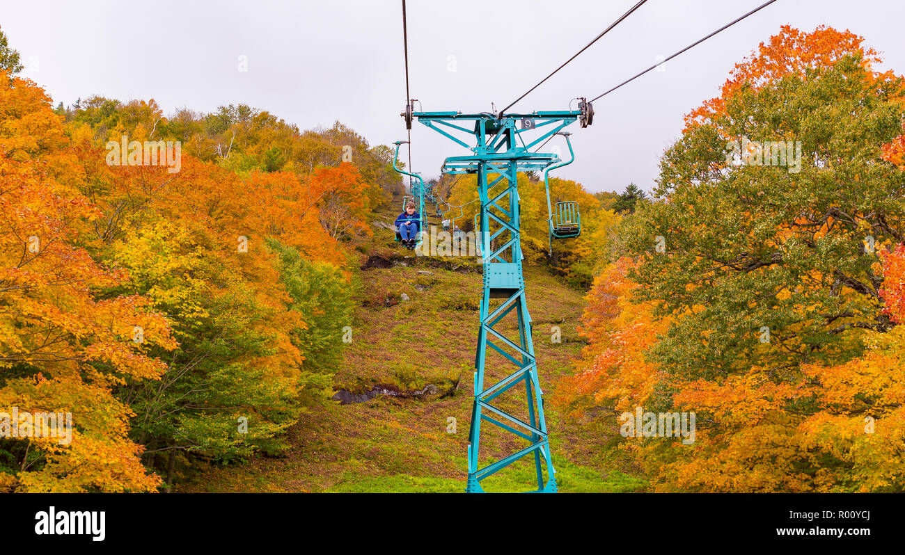 MAD RIVER GLEN SKI AREA, FAYSTON, VERMONT, USA - Fall foliage and ...