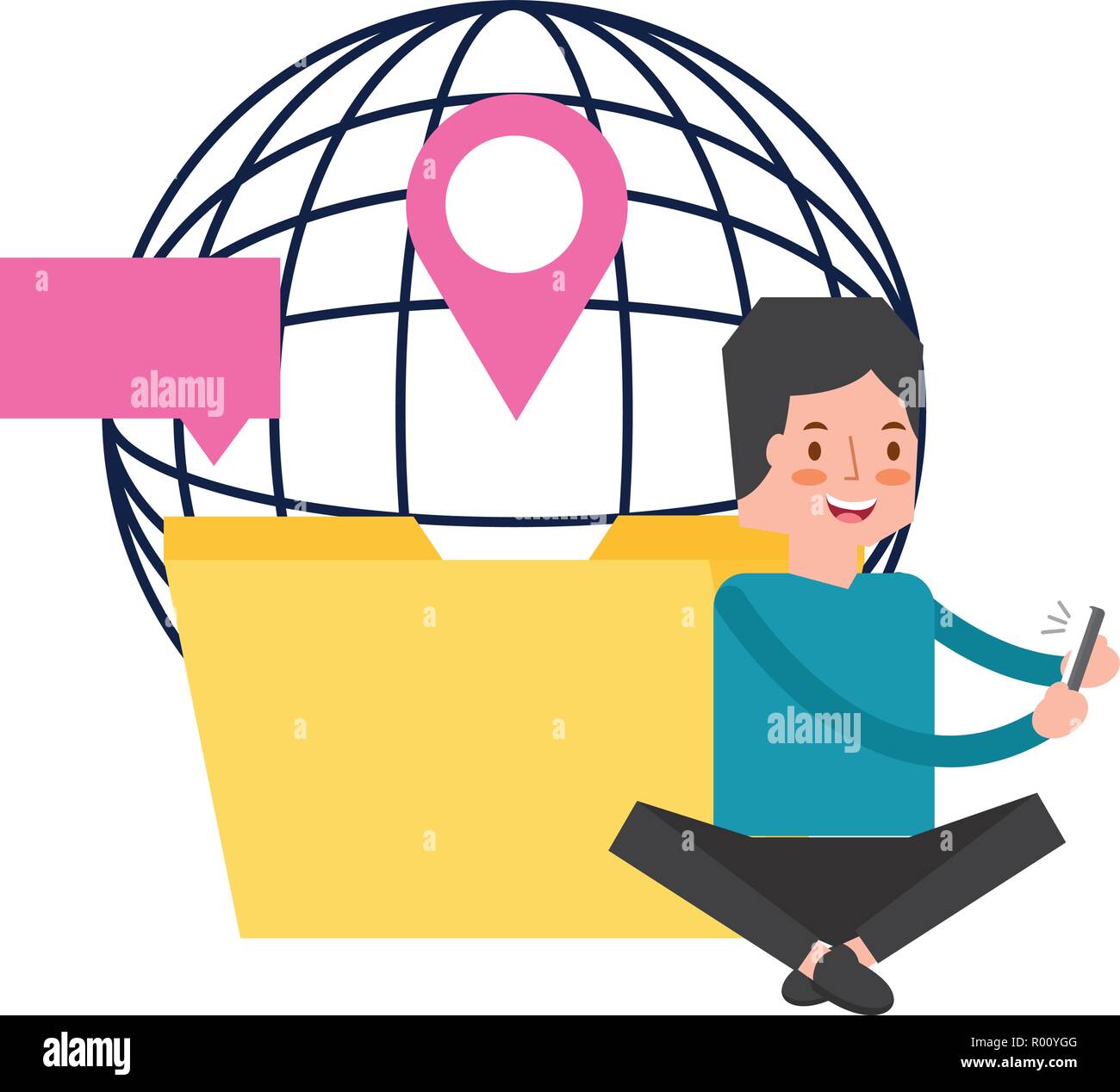 man using mobile social media Stock Vector Image & Art - Alamy