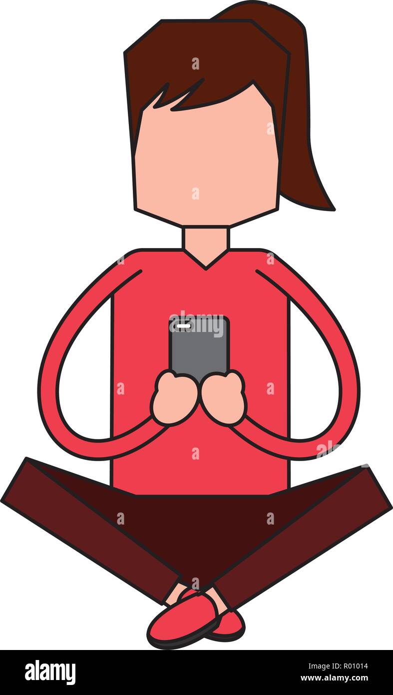 Woman using phone wifi Stock Vector Images - Alamy