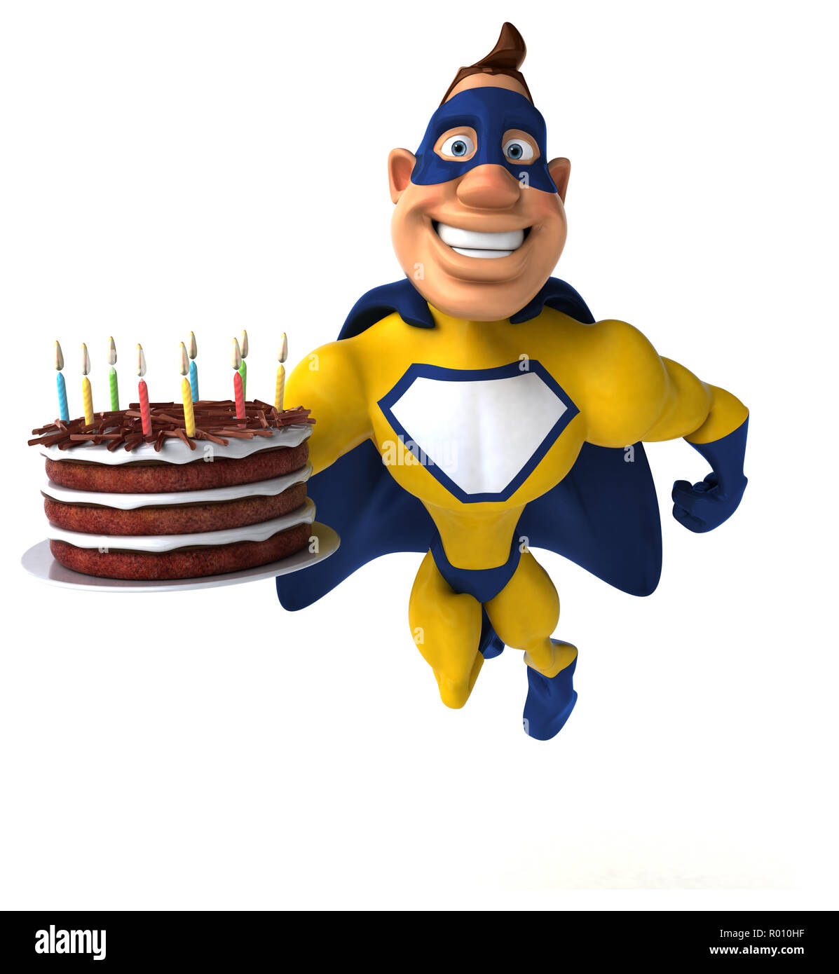 Fun superhero - 3D Illustration Stock Photo - Alamy