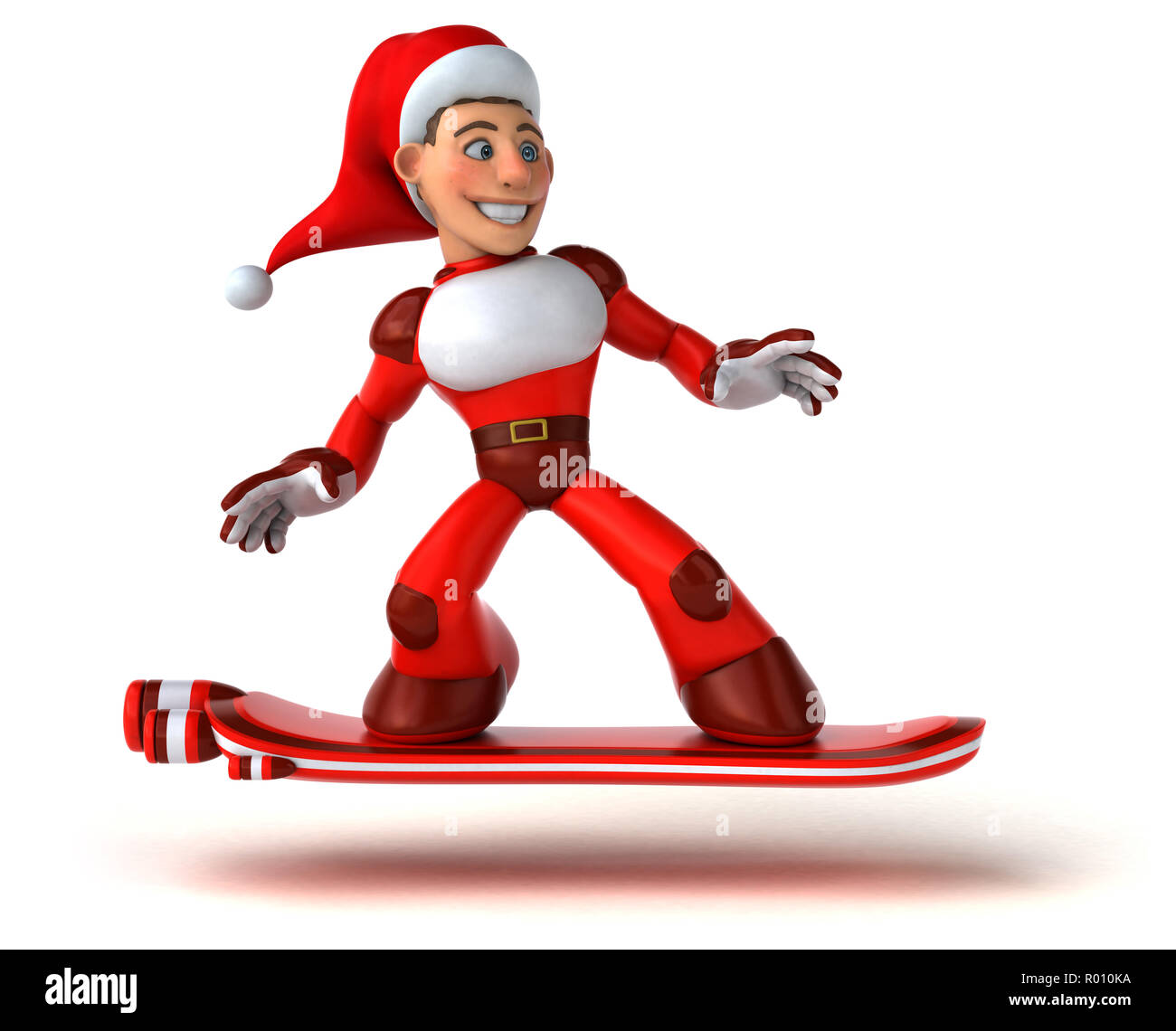 Fun super Santa Claus - 3D Illustration Stock Photo - Alamy