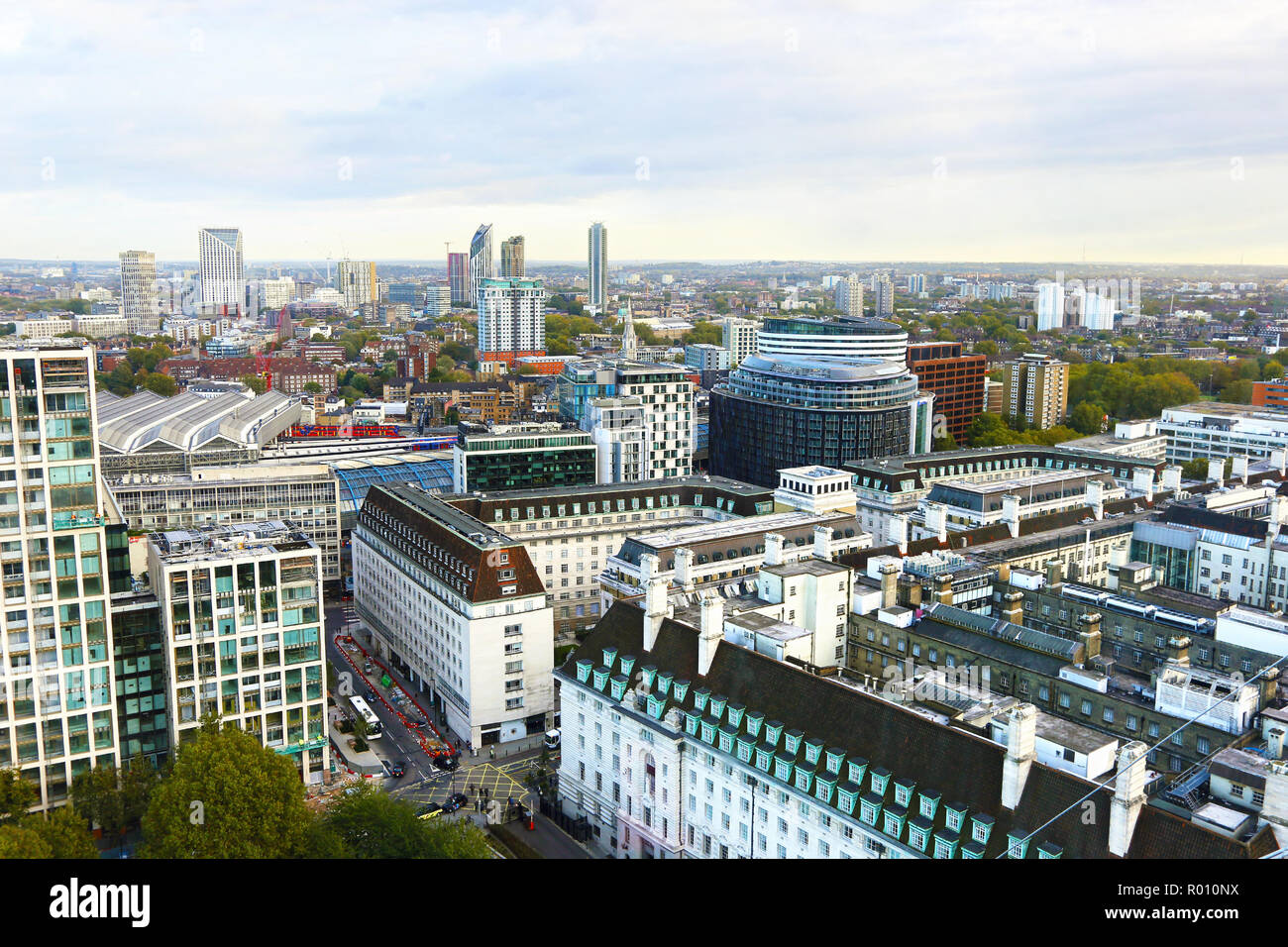 cityscape of London city - view of traditional and modern buildings ...