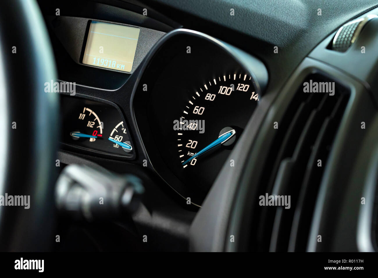 Close up image of a modern car speedometer Stock Photo - Alamy