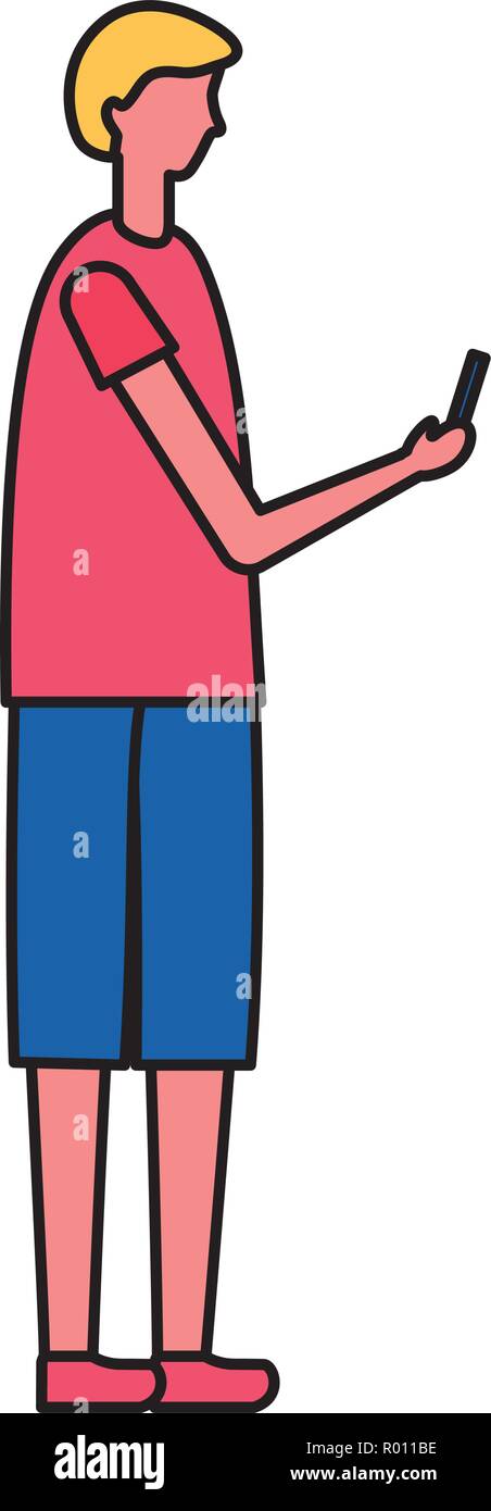 man using mobile digital Stock Vector Image & Art - Alamy