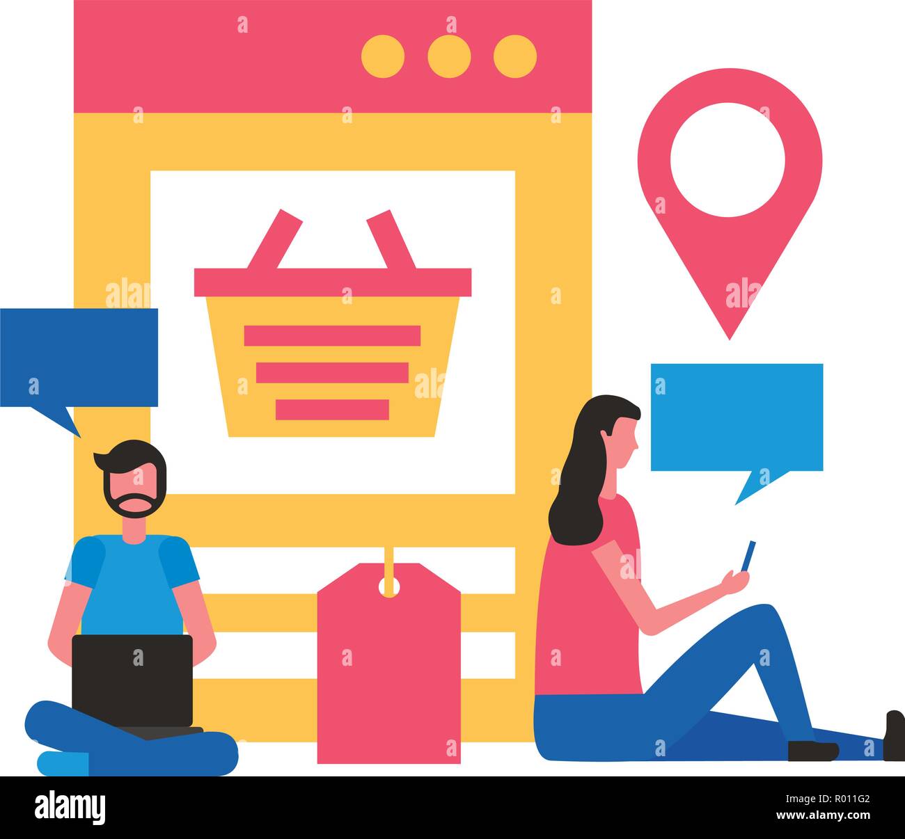 Online shopping smartphone pop hi-res stock photography and images - Alamy