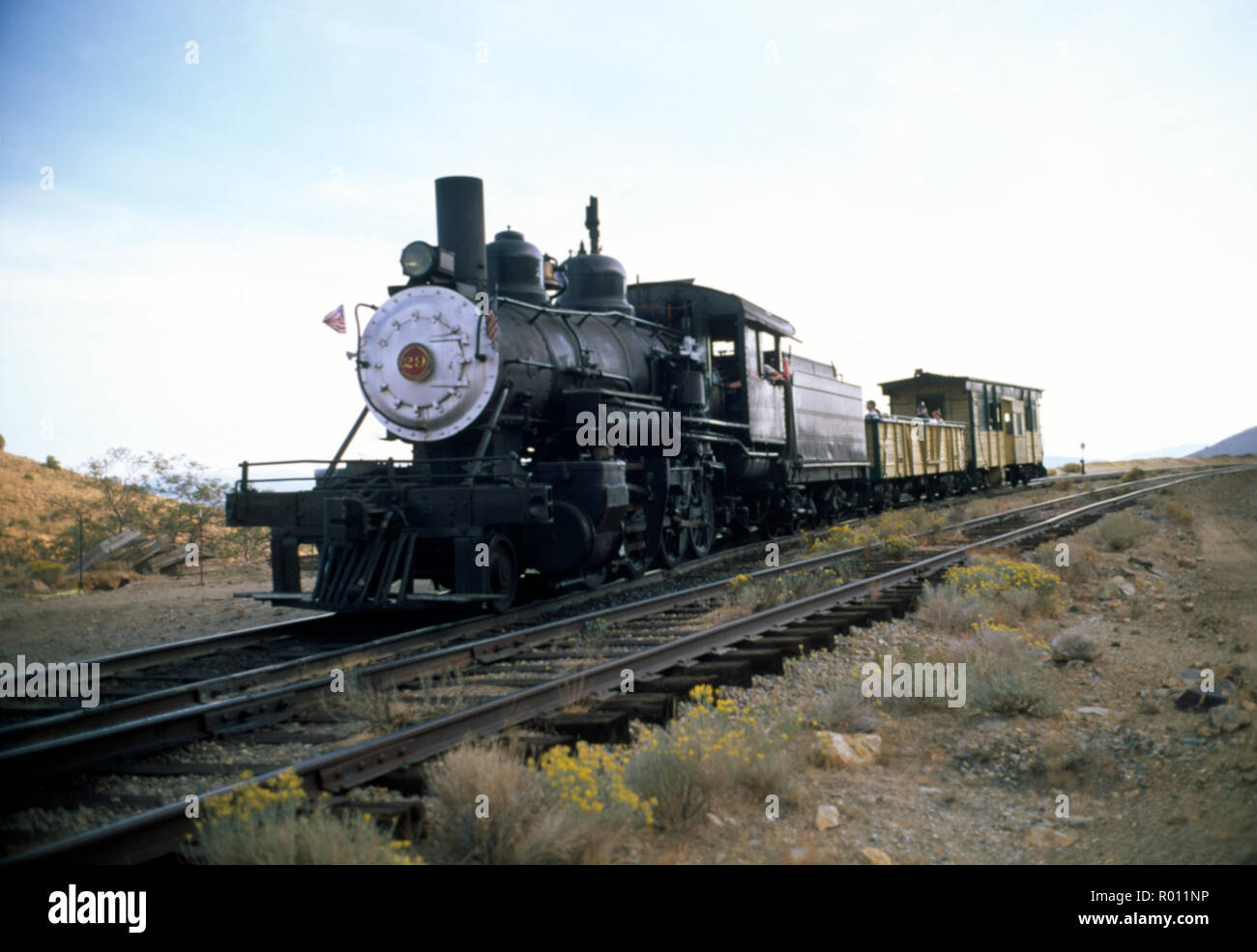 Old train sitting on train tracks in the country Stock Photo - Alamy