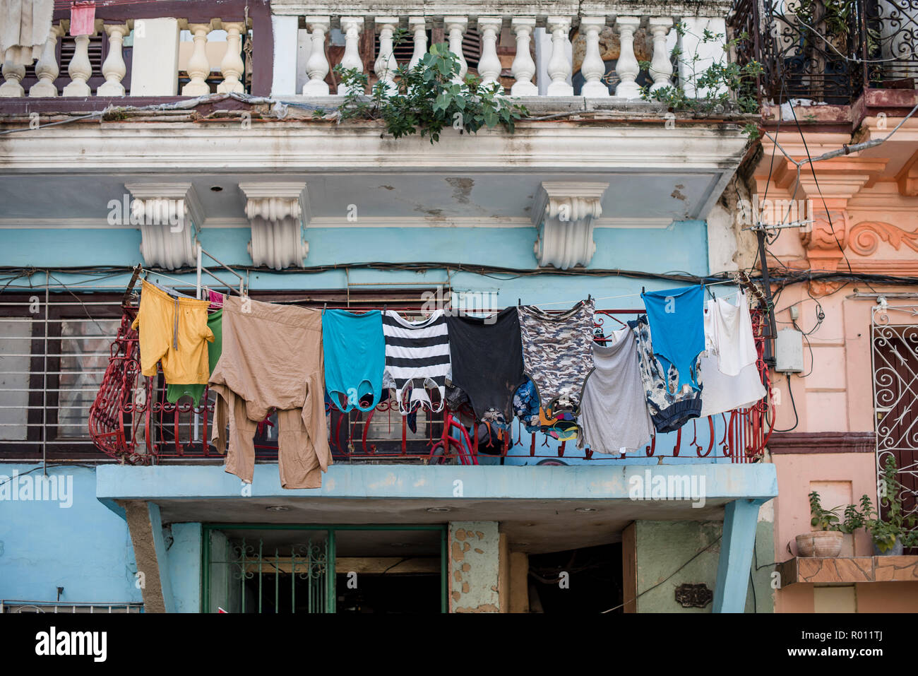 Clothes for drying on terrace hi-res stock photography and images - Alamy
