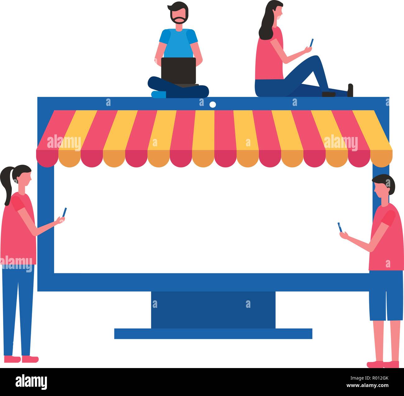 Man using online ordering Stock Vector Images - Alamy