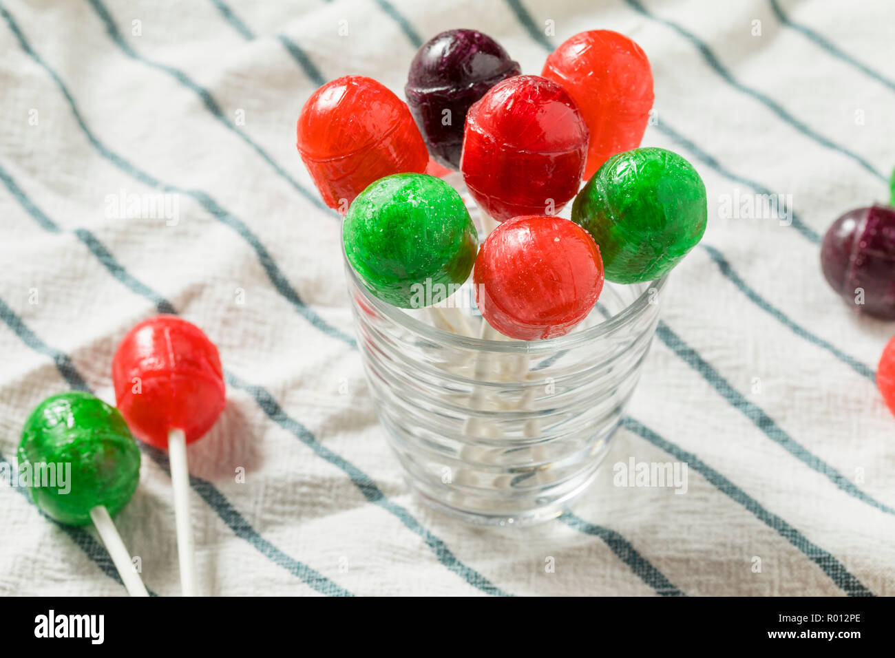 Sweet Homemade Sugar Sucker Candy on a Stick Stock Photo - Alamy