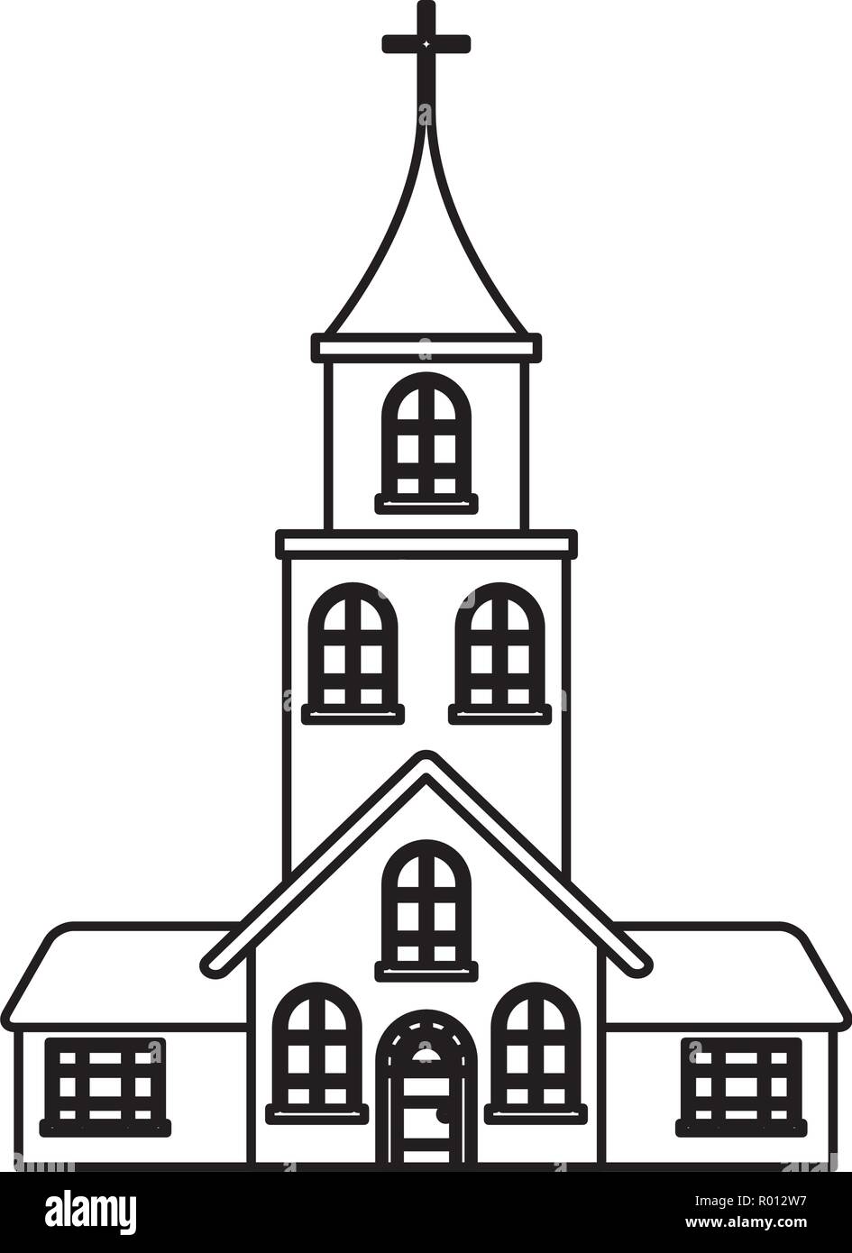 Church on beautiful city Stock Vector Images - Alamy