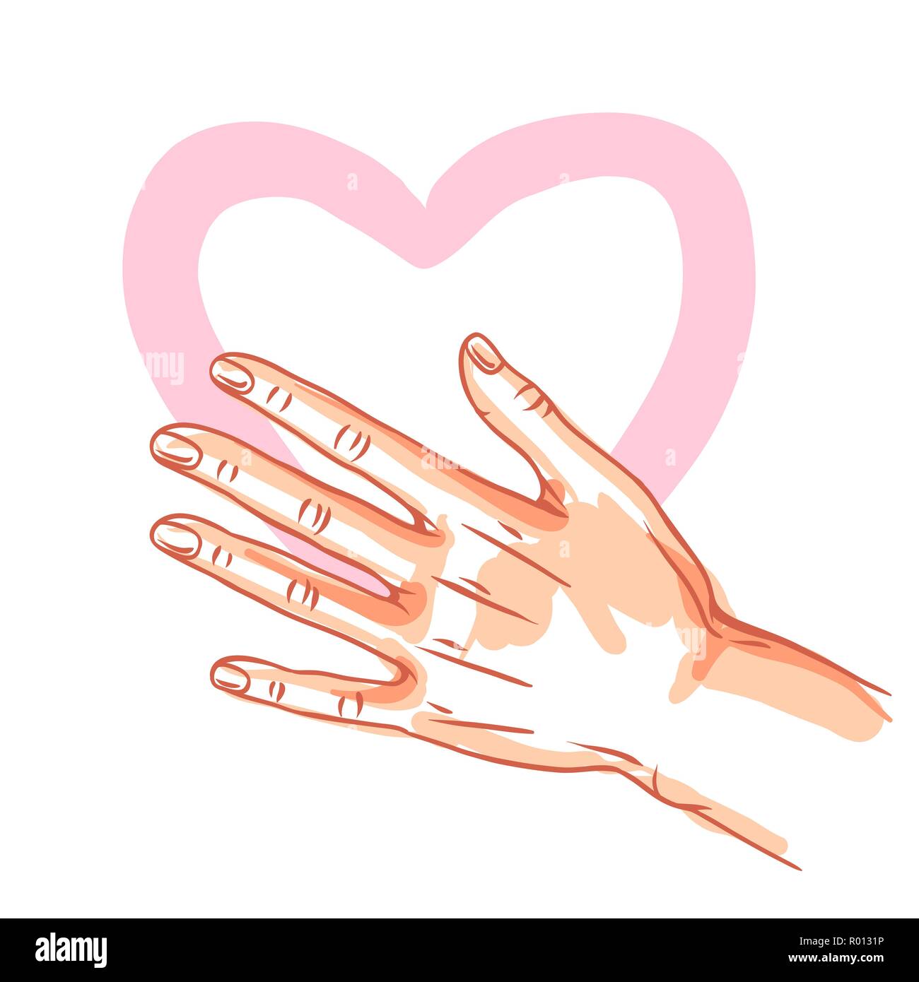 One hand hold heart Stock Vector Image & Art - Alamy