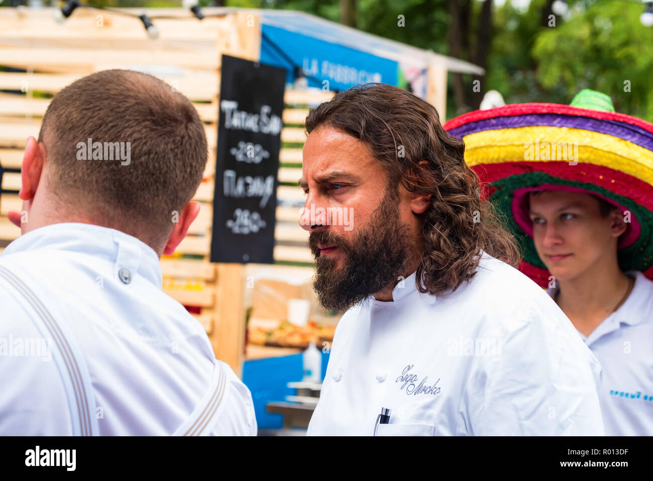 ROSTOV-ON-DON, RUSSIA - 9 SEPTEMBER 2018: Italian chef Mirko Zago ...