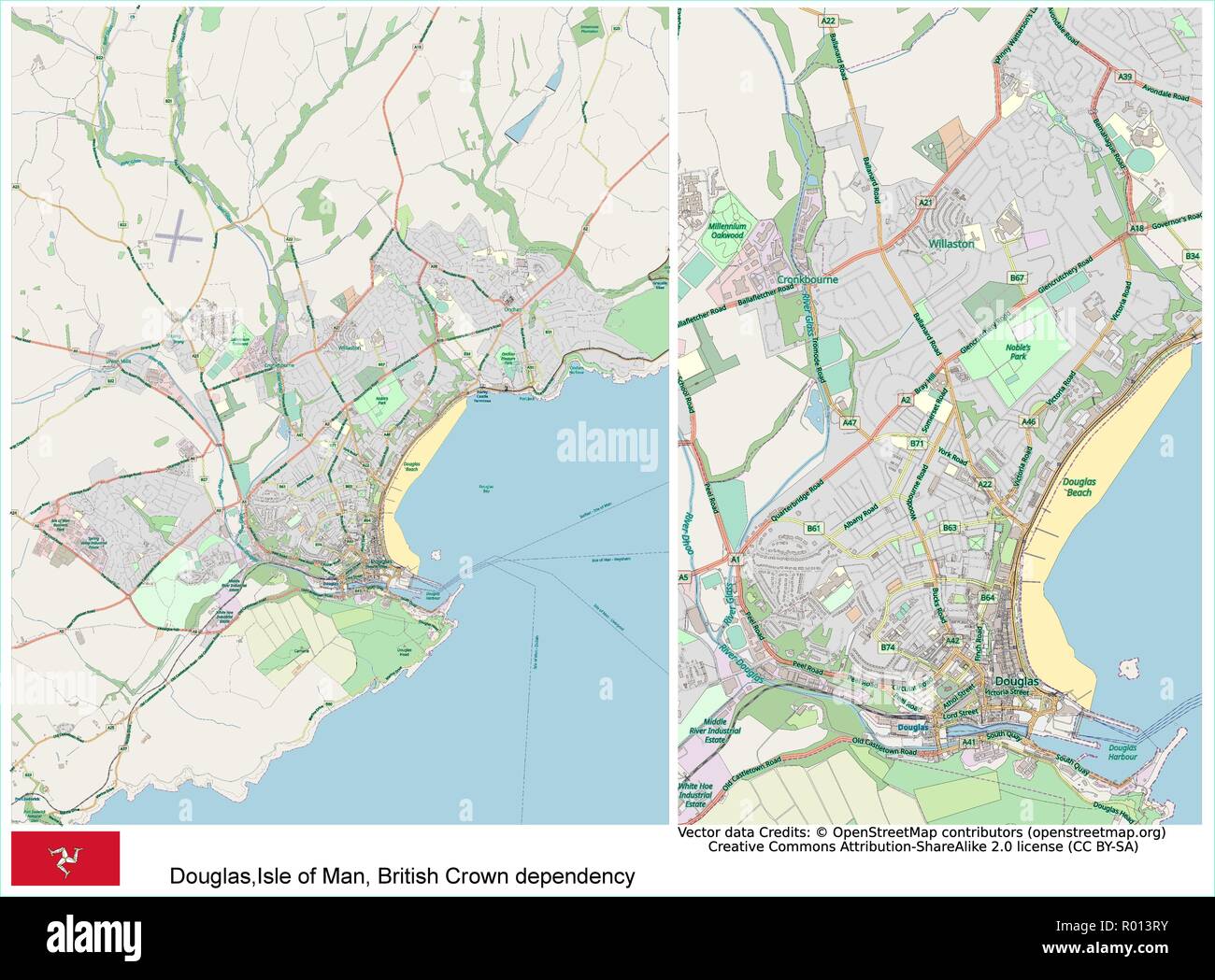Douglas Isle Of Man Map High Resolution Stock Photography and Images ...