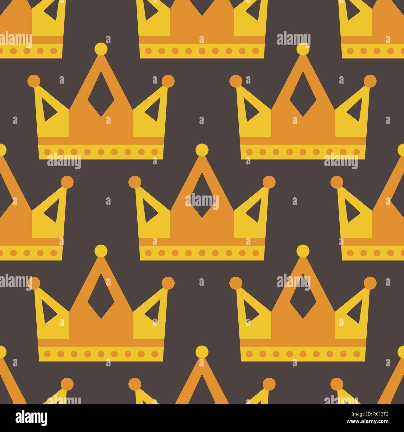 Seamless gold crown pattern on dark background Stock Vector Image & Art ...