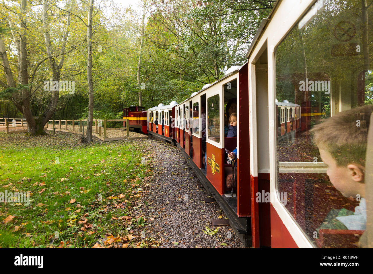 The train carriages of the Longleat House Safari Park train at Longleat ...