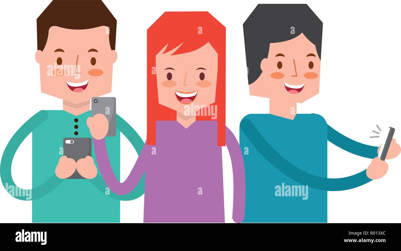 people group using mobile social media Stock Vector Image & Art - Alamy