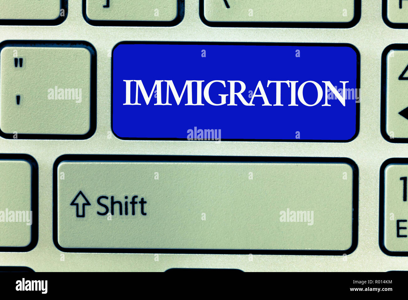 Text sign showing Immigration. Conceptual photo Action of coming to ...