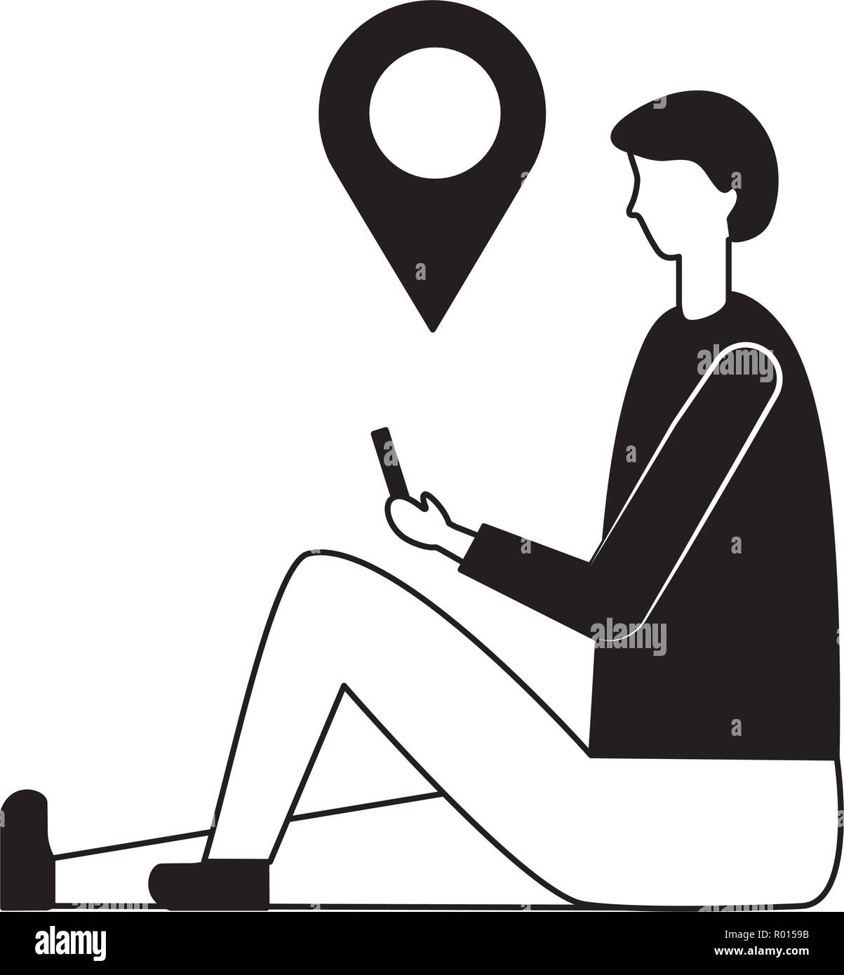 Businessman holding map pointer Stock Vector Images - Alamy