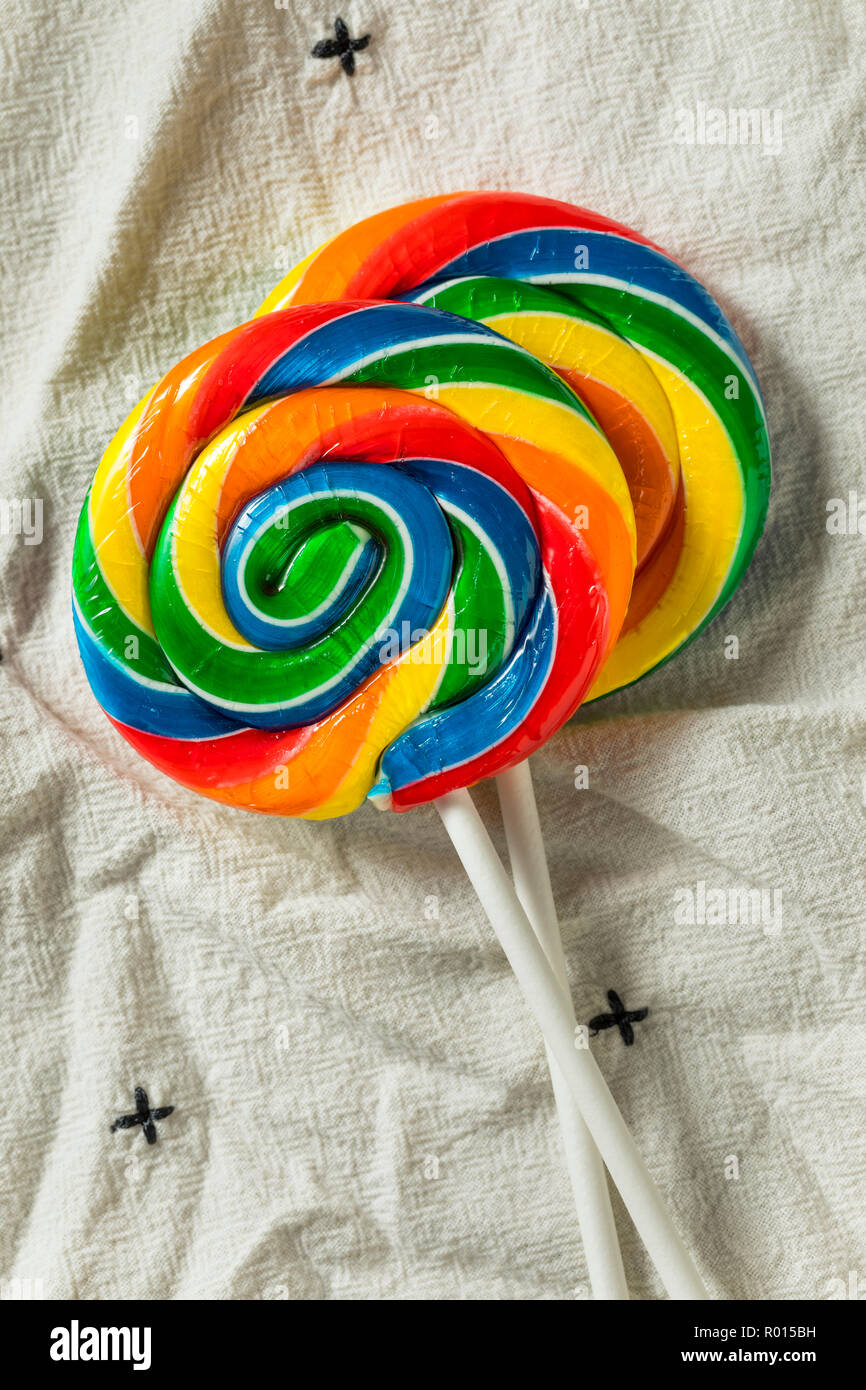 Sweet Multi Colored Lollipops on a Stick Stock Photo - Alamy