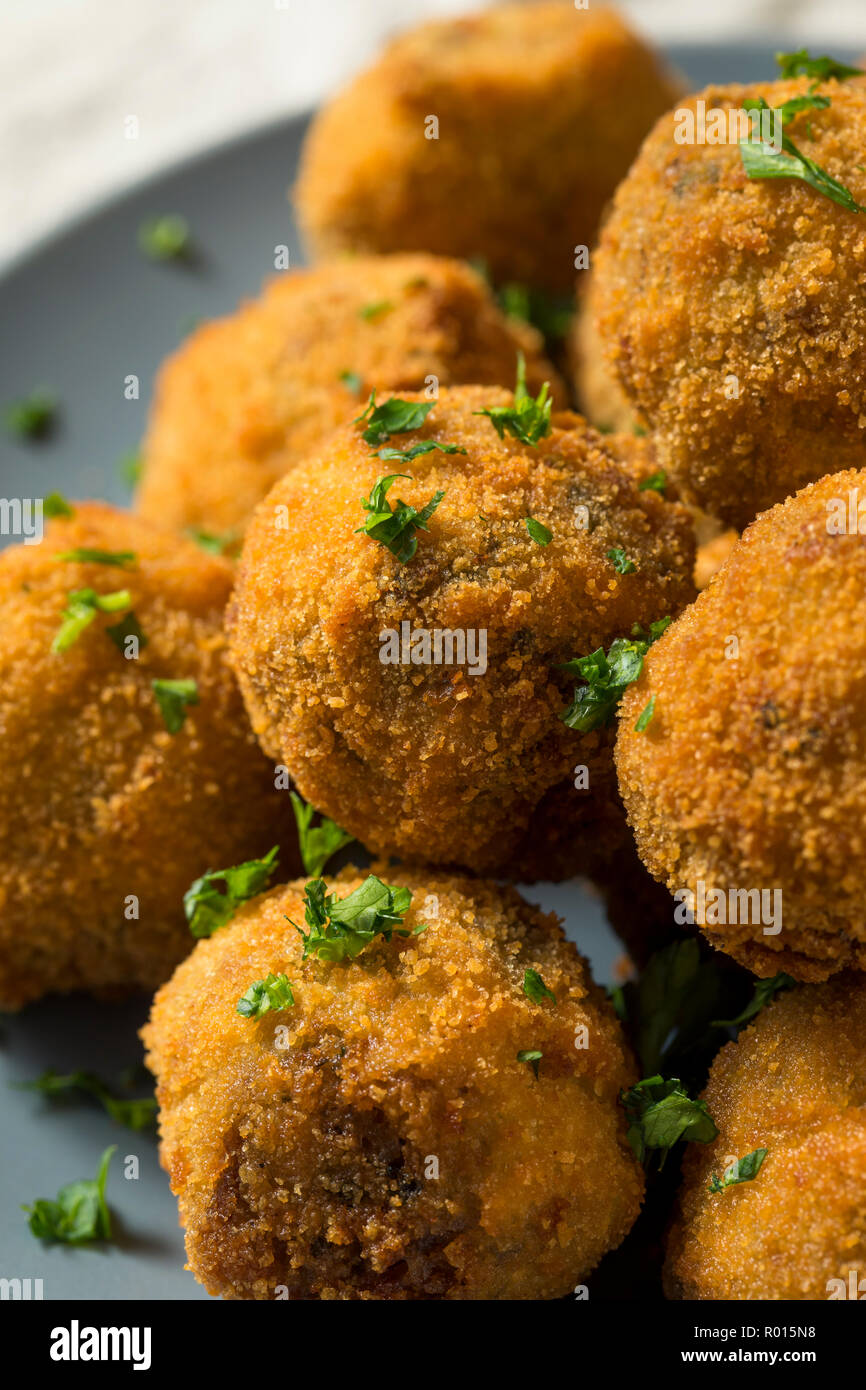 Fried Homemade Dutch Bitterballen with Spicy Mustard Stock Photo - Alamy
